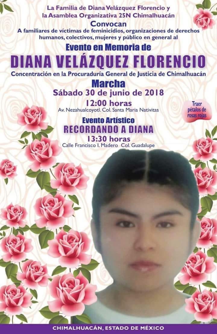 Diana Velázquez Florencio en Memoria. – MUJERES Y LA SEXTA
